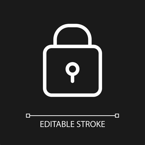 Padlock Pixel Perfect White Linear Ui Icon For Dark Theme Closed Access To Sensitive Data