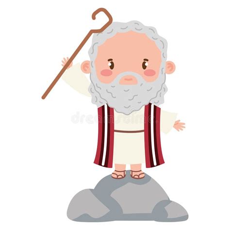 Cute Moses Biblical Character Stock Vector Illustration Of Jewish Isolation 350831438