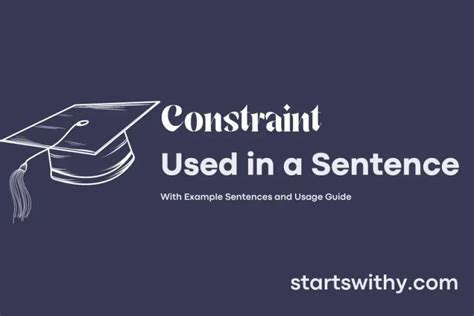 Constraint In A Sentence Examples 21 Ways To Use Constraint