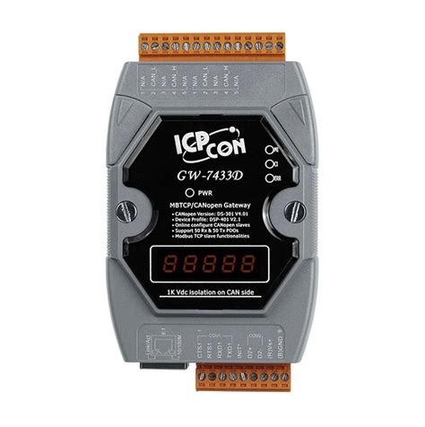 GW D G Gateway CANopen Master Modbus TCP Cliente RTU ICP Das