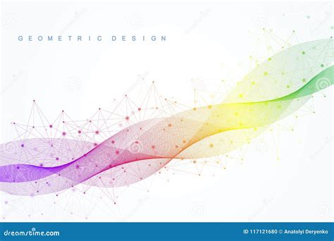 Abstract Molecular Network Pattern With Dynamic Lines And Points Sound