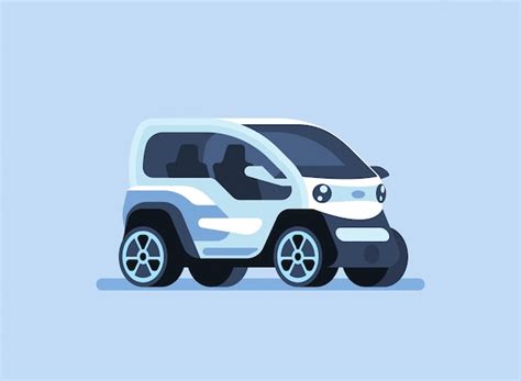자율 자율 주행 자동차 일러스트 프리미엄 벡터