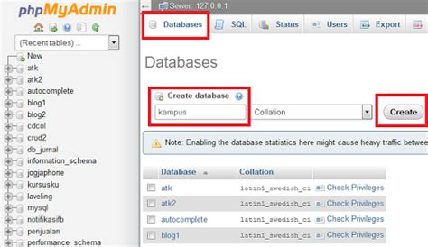 Cara Membuat Database Mysql Di Phpmyadmin Xampp Aditya