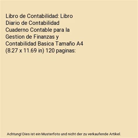 Libro De Contabilidad Libro Diario De Contabilidad Cuaderno Contable