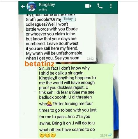 Sex For Marks Cameroon University Lecturer Threatens Babe Like A Yob Pic Romance Nigeria