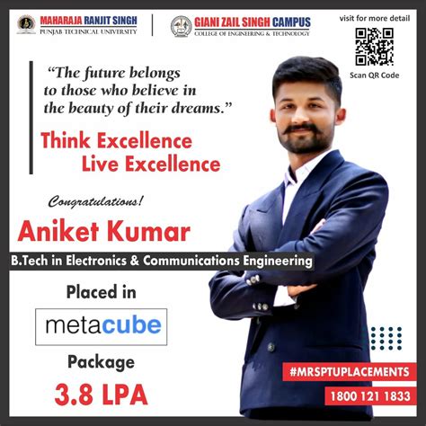 Mrsptu Extends Heartiest Congratulations To Aniket Kumar Of Electronics