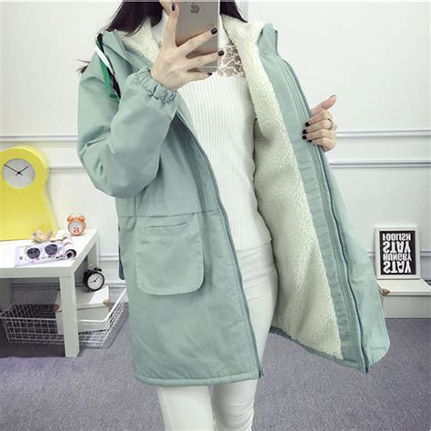 Badu Bg Дамско яке Ново зимно дамско парко Вътрешна дебела агнешка вълна Затоплящо палто Дамско