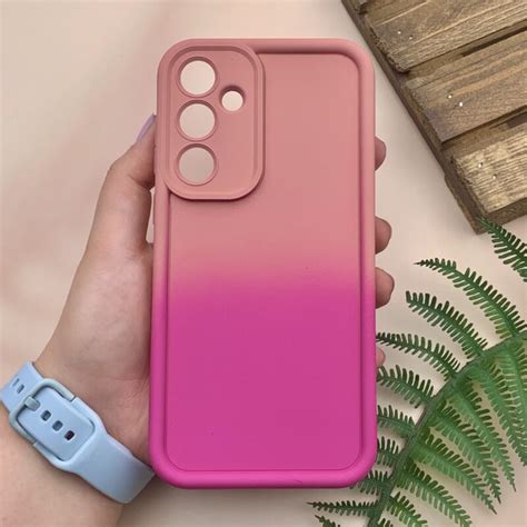 قاب گوشی Galaxy A55 سامسونگ سیلیکونی Solid Case آبرنگی طیفی محافظ لنزدار سرخابی کد 55168 قاب سنتر