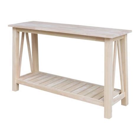Surrey Solid Wood Console Sofa Table Unfinished 1 Kroger
