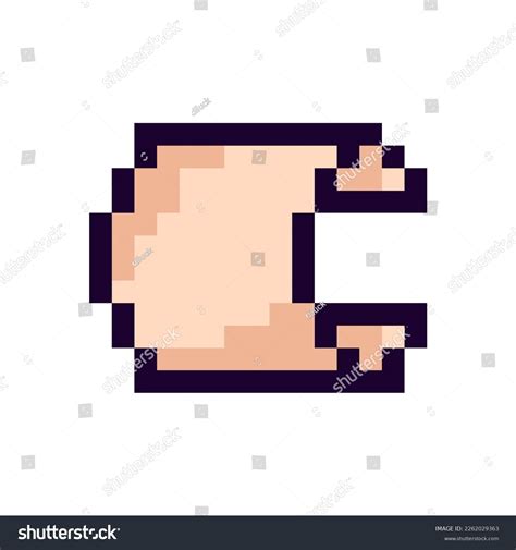Scroll Pixel Art Gaming Item Game Stock Vector Royalty Free