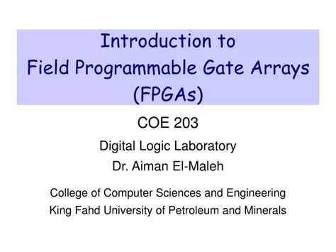 Ppt Introduction To Field Programmable Gate Arrays Fpgas Powerpoint Presentation Id