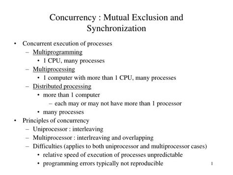 Ppt Concurrency Mutual Exclusion And Synchronization Powerpoint