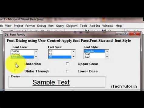 Learn Visual Basic 6 0 VB6 Design Font Dialog Box Using ListBox