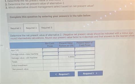 Solved Problem 24 6A Algo Net Present Value Of Alternate Chegg