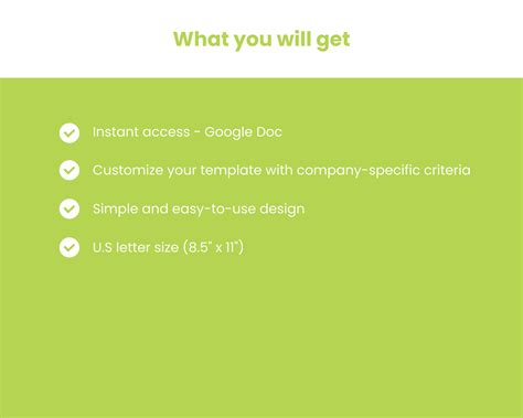 Performance Evaluation Form Performance Review Form Google Doc Template Etsy