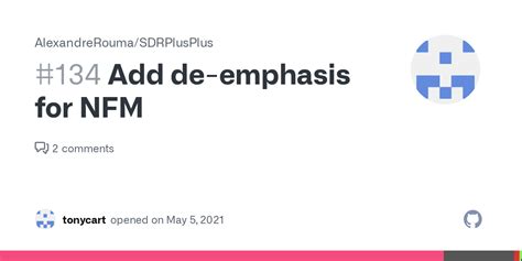 add de emphasis for nfm · issue 134 · alexandrerouma sdrplusplus · github