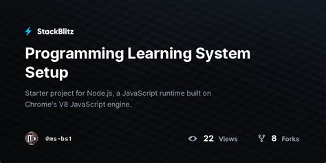 Programming Learning System Setup StackBlitz