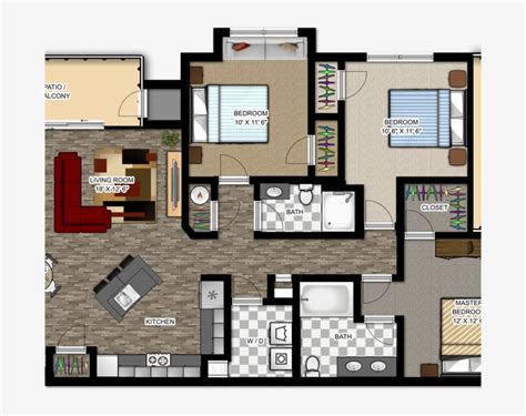 3 Bedroom Apartment Floor Plans With Dimensions