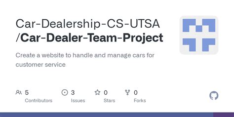 Github Car Dealership Cs Utsa Car Dealer Team Project Create A Website To Handle And Manage
