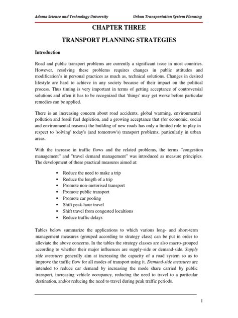 Chapter 3 Three Traffic Planning Strategies Pdf Bus Traffic Congestion