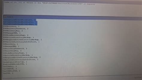 need to create a property the pulls only 3 value with registry key starts with encryption