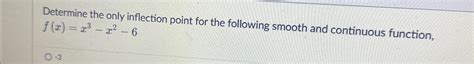 Solved Determine The Only Inflection Point For The Following