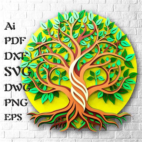 Tree Of Life D Mandala SVG Files Multilayer Papercraft Files For Cricut Layered Svg Files For