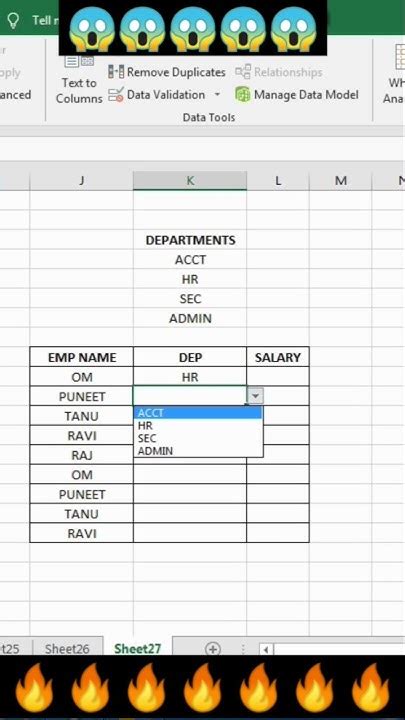 Data Validation In Excel 🔥datavalidation Shorts Trending Excel