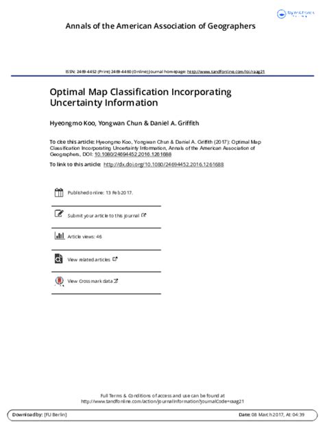 Pdf Optimal Map Classification Incorporating Uncertainty Information Pdf Optimal Map Classification Incorporating Uncertainty Information