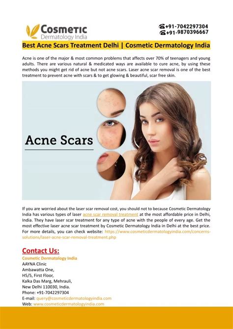 PPT Best Acne Scars Treatment Delhi Cosmetic Dermatology India PowerPoint Presentation ID
