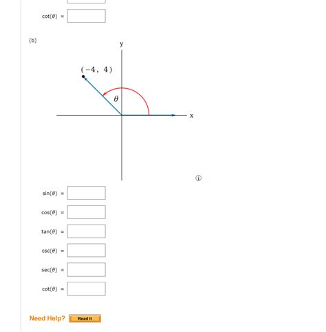 Solved Find The Exact Values Of The Six Trigonometric