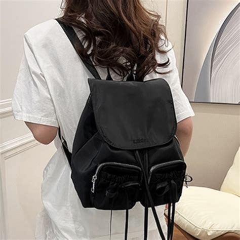 슈썸 여성 캐주얼 데일리 리본 포켓 가방 백팩 Ch 0634y