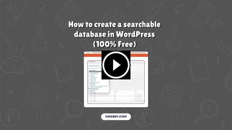 How To Create A Searchable Database In Wordpress 100 Free Kwebby