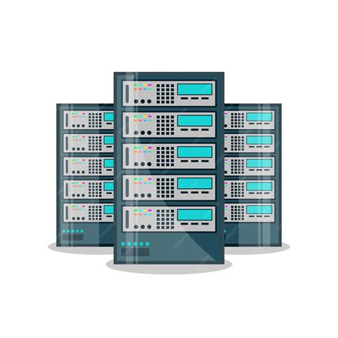 Premium Vector Data Center Icon In Flat Style Computer Datacenter