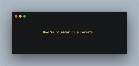 Choosing Between Row And Columnar File Formats In Spark By B V Sarath