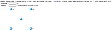 solved find the electric field at the location of qa in the figure