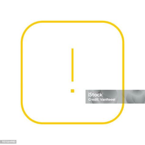 사각형 노란색 얇은 라인 느낌표 아이콘 버튼 주의 기호 흰색 배경에 고립 0명에 대한 스톡 벡터 아트 및 기타 이미지 0명 경계 표지 경고 기호 Istock