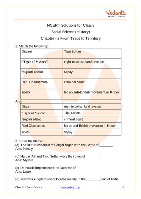 Ncert Solutions For Class 8 Social Science History Our Pasts 3 Chapter 2