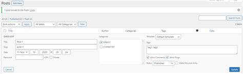 Wordpress Admin List Tables Extend The Quick Edit Function