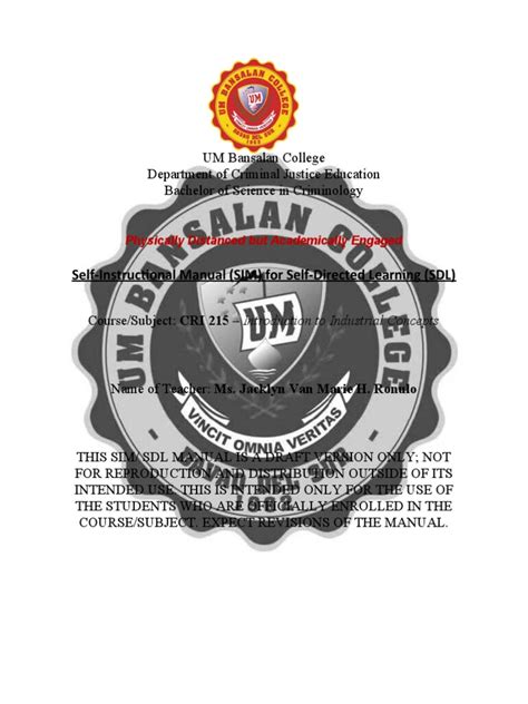 Cri 215 Introduction To Industrial Concepts Pdf Security Guard Police