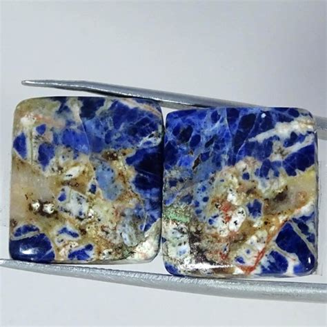 2730cts 100 Natural Sodalite Pair Cushion Cabochon Gemstone