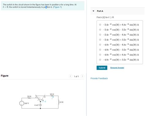 Solved The Switch In The Circuit Shown In The Figure Has Chegg Com