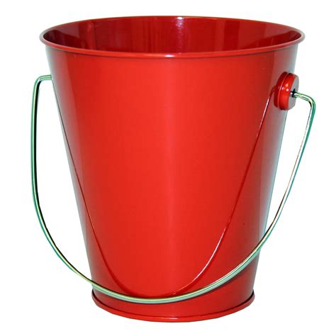 Way To Celebrate Red Tin Pail With Handle 1 Count Party Favors