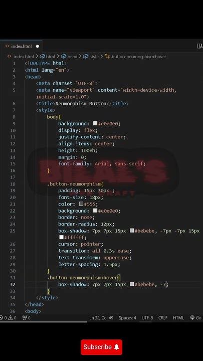Neumorphism Button Ytshorts Html Coding Css Htmlcss Youtube