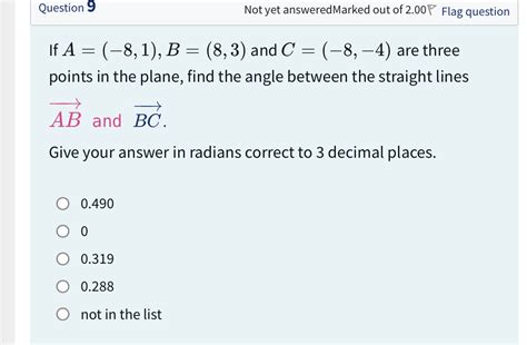 Solved If A 8 1 B 8 3 And C 8 4 Are Threepoints Chegg Com