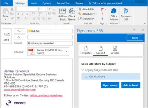 The Microsoft Dynamics 365 App For Outlook Encore Business Solutions
