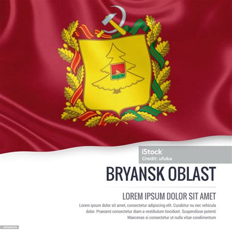 러시아 국가 브랸스크 주 플래그 격리 된 흰색 바탕에 흔들며 주 이름과 메시지의 텍스트 영역입니다 3d 그림입니다 0명에 대한 스톡 사진 및 기타 이미지 Istock