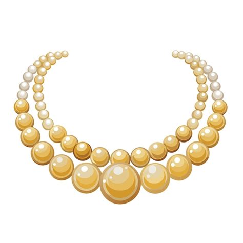 Premium Vector Pearl Necklace Isolated Illustration Vector