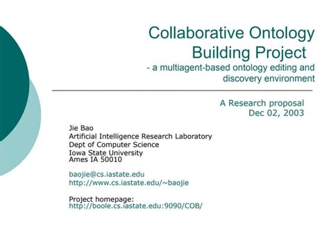 Collaborative Ontology Building Project Ppt