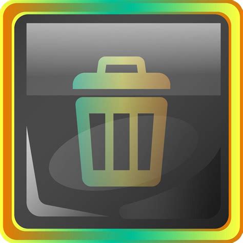 deleted files grey square vector icon illustration with yellow and green details on white